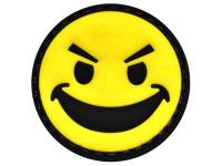China Angry Smile Laughing Happy Face Morale PVC Patch Removable Hook & Loop Patch for sale