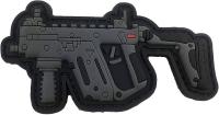 China Custom Mini Gun KRISS Vector Series PVC Morale Patch Iron On Patch 3D 5x5cm for sale