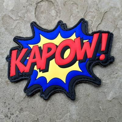 Cina Comic Bubbles Morale Pvc Patch Personalizzazione Velcro Backing in vendita