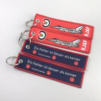 China Custom Woven Keychain OEM ODM Split Ring Attachment Polyester 100pcs MOQ for sale