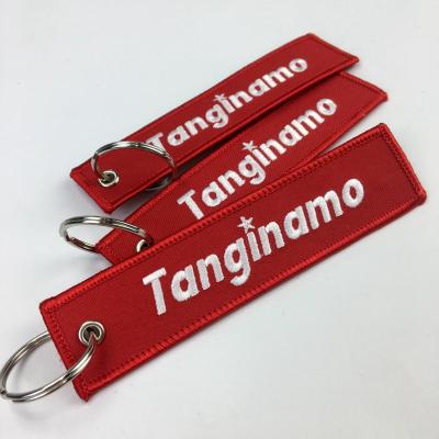 China Uitgeborduurde Sleutelhanger voor de vlucht Rood 100 stuks MOQ Te koop