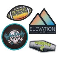 China Custom Dye Sublimation Printed Patch Heat Transfer Fabric Blank Patch 100pcs MOQ for sale