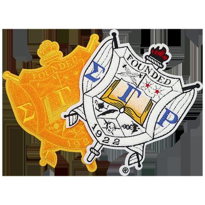 China 3D geborduurd ijzer op het alfabet universiteit brief patch Blank borduurwerk Chenille nummer patches Te koop