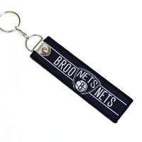 China Custom Polyester Woven Keychain with Big Ring Custom Logo 100pcs Min Order for sale