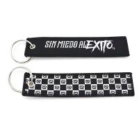 China Custom Polyester Woven Keychain with Big Ring Custom Logo 100pcs Min Order for sale