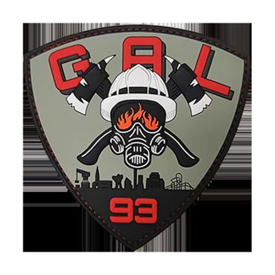 Cina Badge personalizzato in stile cartone animato per abbigliamento, patch di gomma PVC a trasferimento di calore. in vendita