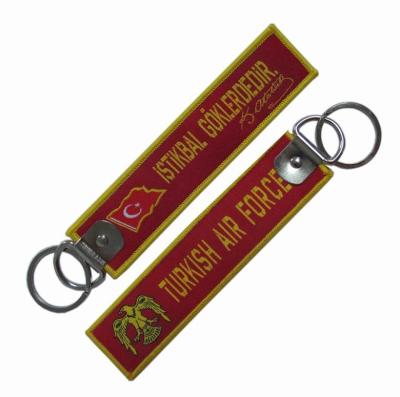 China Gewohnheit mit hoher Dichte gesponnene trockene waschbare kundenspezifische Form Keychain zu verkaufen
