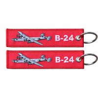 China Custom Embroidered Twill Keychain Remove Before Flight Key Tag 130x30mm for sale
