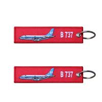 China Custom Embroidery Keychain 130x30mm Remove Before Flight Promotion Gift Merrowed Border for sale
