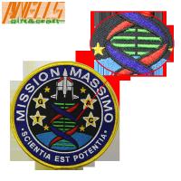 China Custom Embroidered Patch 12 Colors Washable Round Hat Patch Iron On Backing for sale