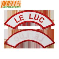 China Custom Embroidered Morale Hook Loop Patch LE LUC for Uniform 75% Embroidered Area for sale