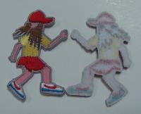 China Custom Glitter Embroidery Patch 12C Heat Cut Border Washable Durable Embroidered Patch for sale