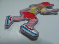 China Custom Glitter Embroidery Patch 12C Heat Cut Border Washable Durable Embroidered Patch for sale