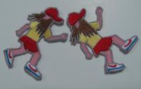 China Custom Glitter Embroidery Patch 12C Heat Cut Border Washable Durable Embroidered Patch for sale
