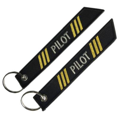 Cina Il doppio ha parteggiato poliestere 100% 130x 30mm Embroidery Keychain pilota in vendita