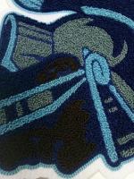 China Custom Double Layer Chenille Patch 130x30mm with Heat Cut Border for Jackets Hats Bags for sale