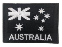 China Australia Flag Laser Merrow Border Embroidered Patch with Velcro Backing 100 Pcs MOQ for sale