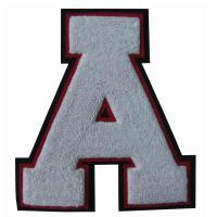 China Custom Chenille Patch 9C Washable Merrowed Border Double Felt Embroidery 5x5cm for sale