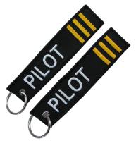 China Custom Double Sided Remove Before Flight Keychain Twill Embroidery Textile 100 Pcs MOQ for sale