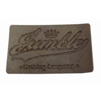 China Custom Embossed Logo Split Leather Patch Merrow Border 9 Colors for Bags for sale