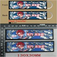 China Custom Sublimation Keychain 13x3cm Polyester Fabric with Metal Ring for Promotional Gift for sale