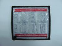 China Custom Embroidered Patch with Iron On Backing Merrow Border 100mm Wide for sale