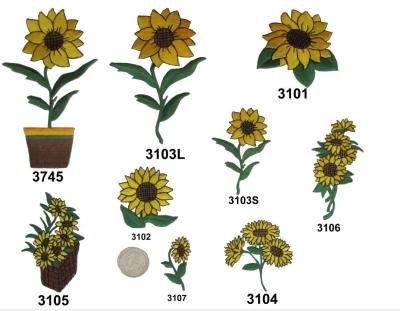 China Het Borduurwerkijzer van de zonbloem op Applique-Flard Te koop