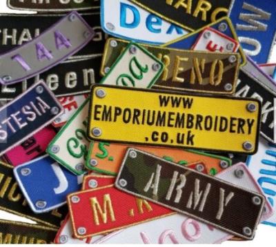 China De gepersonaliseerde Geborduurde Naamflarden naaien Ijzer op het Kentekenfietser Applique van de Haaklijn Te koop