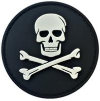 China Velcro Backing Soft PVC Patch Trusty Shellback Skull And Crossbones for sale