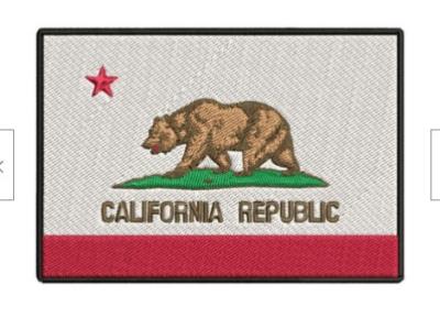 China Het Geborduurde Ijzer van de Republiek van Californië Vlag op de Grens van de Stoffenmerrow van de Flardkeperstof Te koop