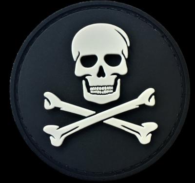 Cina Velcro della toppa del PVC di morale di colore di Pantone che appoggia il cranio affidabile e le tibie incrociate di Shellback in vendita