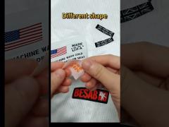 Smooth Appearance Woven Garment Labels Custom Size  Heat Cut Border