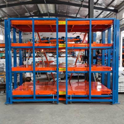 China Vertical Space Saving Drawer Board Storage Rack, High Density Pull Out Sheet Metal Shelving for Warehouse for sale