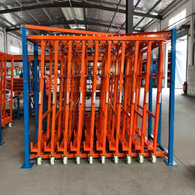 China Oversize Upright Roll Out Sheet Metal Rack For Large Format Steel Aluminum Slabs for sale
