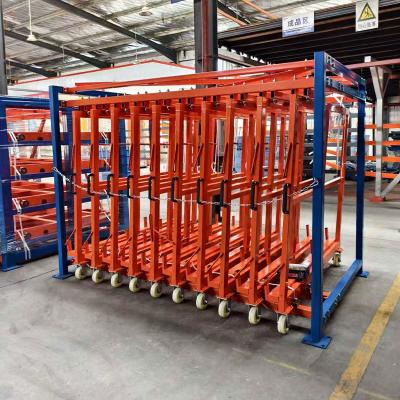 China Anti Scratch Edge Protected Roll Out Sheet Metal Rack Granite Slab Transport Rack for sale