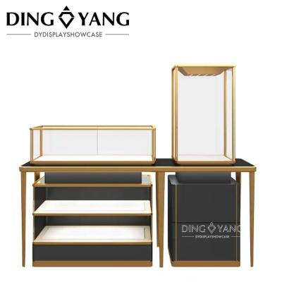 China Moderno estilo de moda Vitrinas de jóias de luxo, Vitrinas de jóias de vidro Mobiliário sem instalação à venda