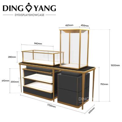China Moderno estilo de moda Vitrinas de jóias de luxo, Vitrinas de jóias de vidro Mobiliário sem instalação à venda