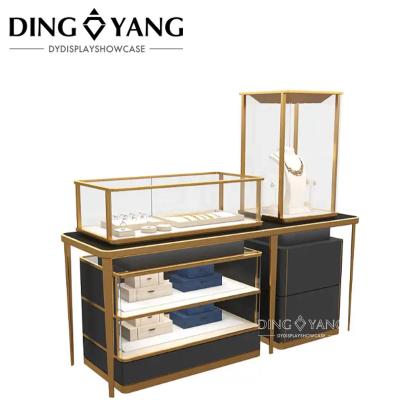 China Moderno estilo de moda Vitrinas de jóias de luxo, Vitrinas de jóias de vidro Mobiliário sem instalação à venda