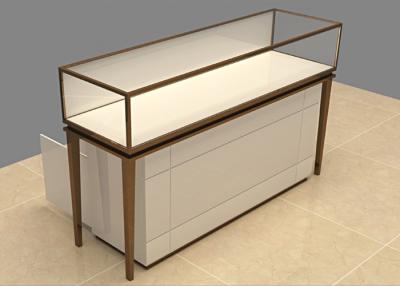 Cina Facile da installare Casse di vetro personalizzate Beige Legno Cornice in acciaio inossidabile in vendita