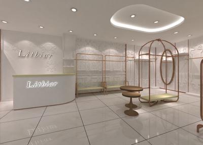 China Manier Kleinhandelsdame Apparel Store Fixtures Made met Houten Roestvrij staal Te koop
