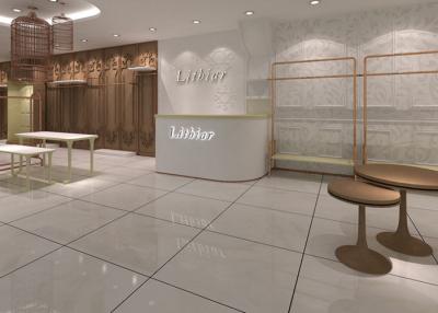 China Manier Kleinhandelsdame Apparel Store Fixtures Made met Houten Roestvrij staal Te koop