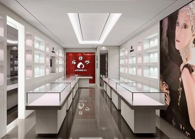 China Kristal gehard glas top showroom display cases versierd met paallichten Te koop