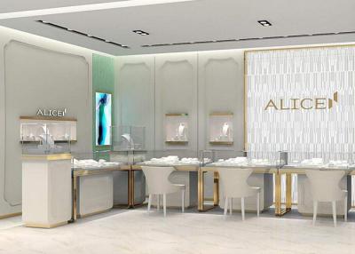 China Matte Pure White Juwelierswinkel Vitrine Kasten maat voor winkelcentrum Te koop
