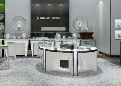 China Moderne witte kleur ronde cirkel sieraden display counter / retail display cases Te koop