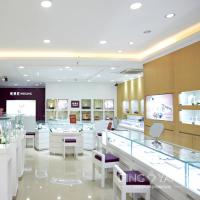 China White Round Countertop Jewelry Display Cases Simple Beautiful And Practical for sale