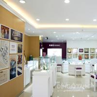 China White Round Countertop Jewelry Display Cases Simple Beautiful And Practical for sale