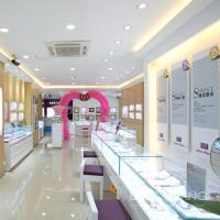 China White Round Countertop Jewelry Display Cases Simple Beautiful And Practical for sale