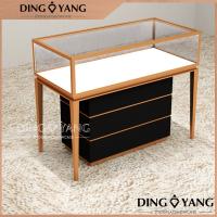 China Custom Made Rectangle Gold Upscale Jewelry Showcase for sale