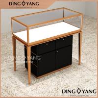 China Custom Made Rectangle Gold Upscale Jewelry Showcase for sale