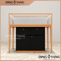 China Custom Made Rectangle Gold Upscale Jewelry Showcase for sale